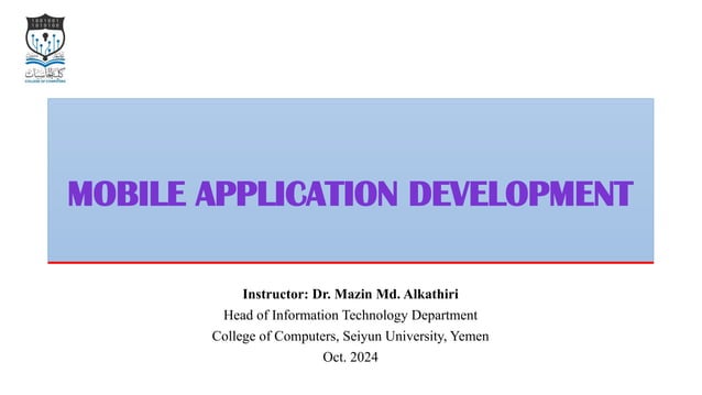 Mobile Application Development (local database) class-07 | PPT