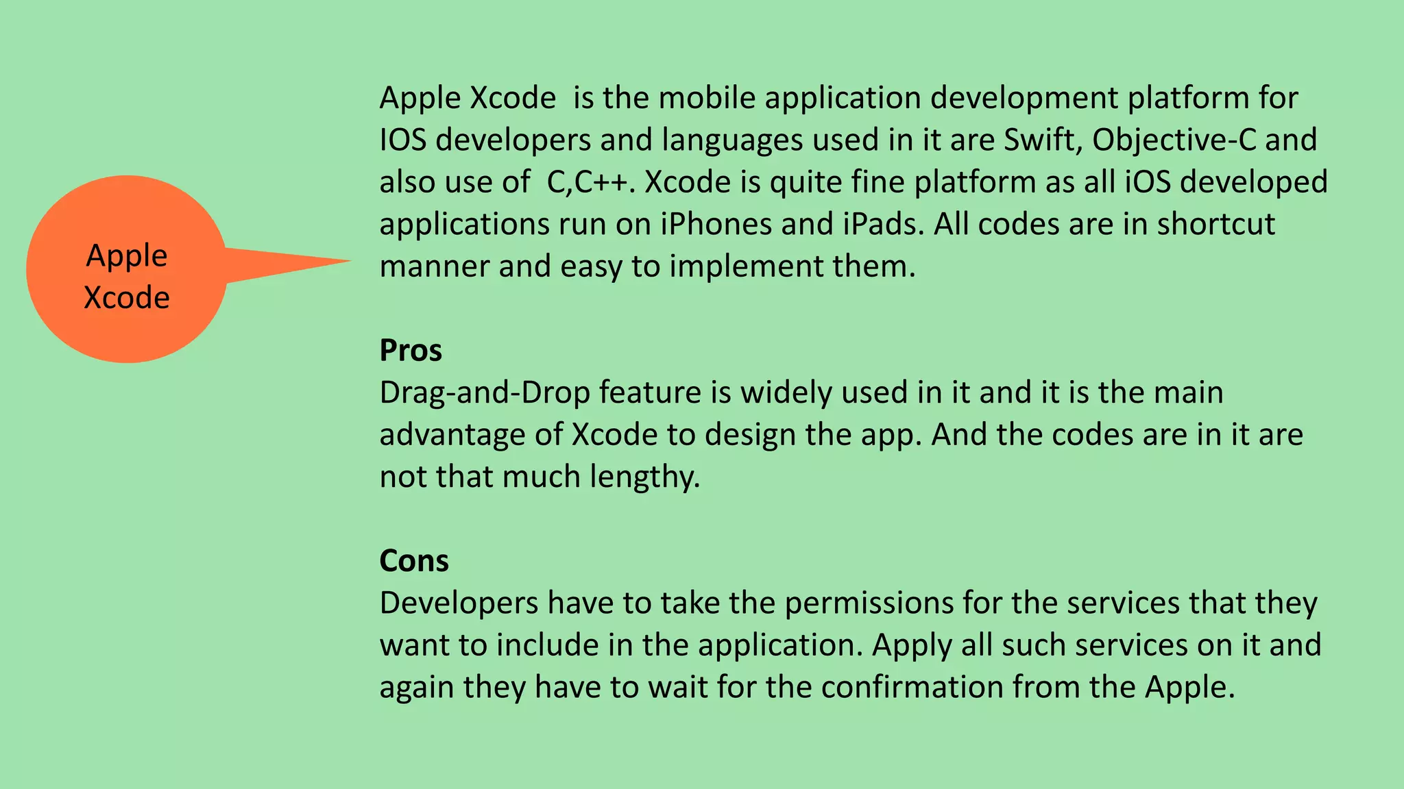 Mobile application development platform | PPTX | Web Development | Internet