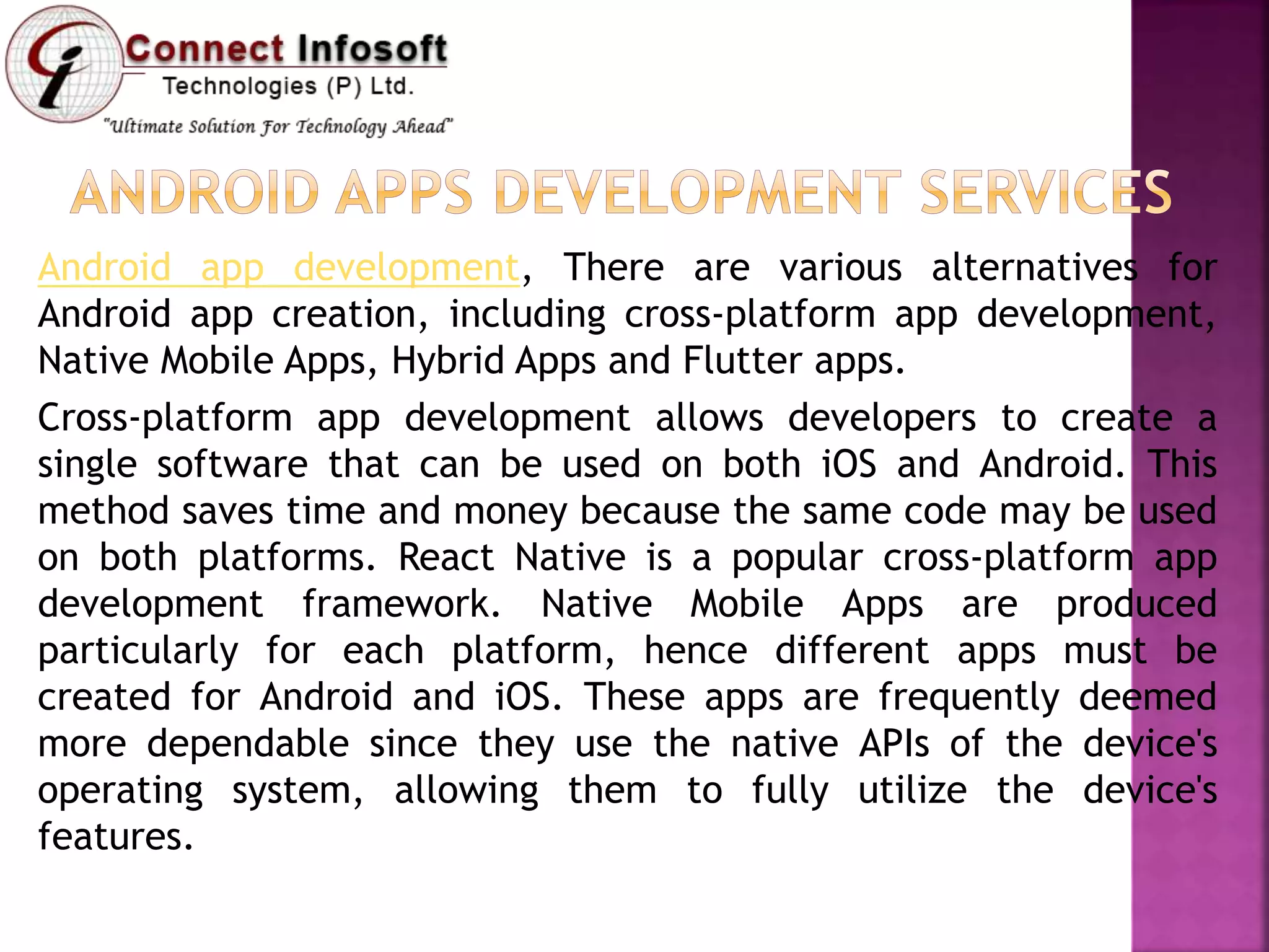 Flutter Apps Development And Developer Team Connect Infosoft Ppt