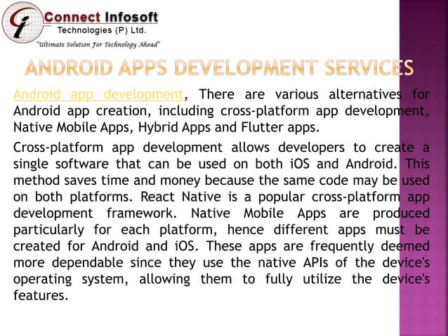 Flutter Apps Development and Developer Team-Connect Infosoft | PPT