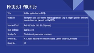 Mobile Application for MCQs Project | PPT