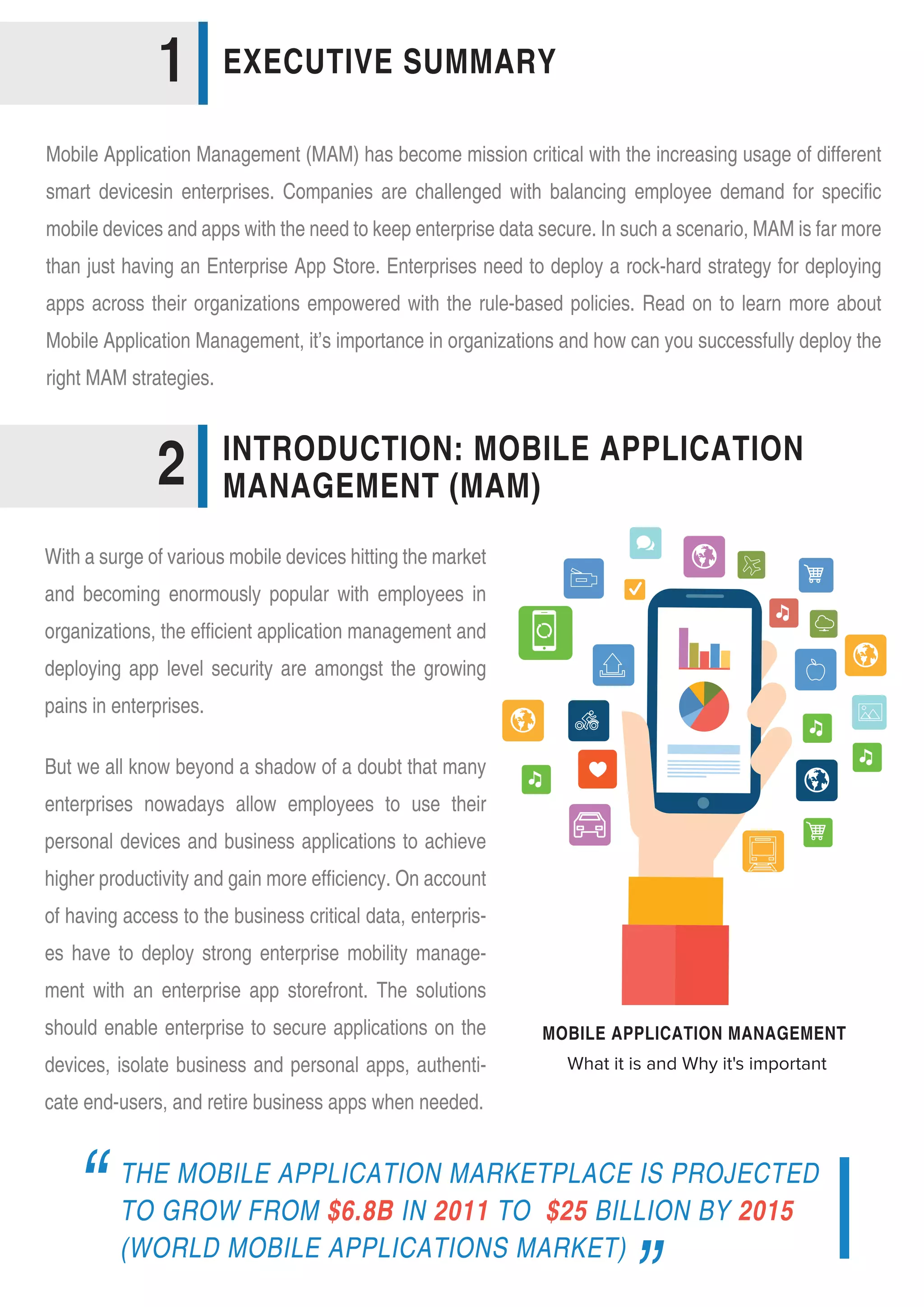 Mobile application management (mam) in enterprise management | PDF