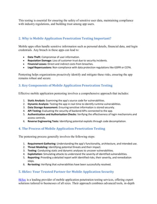 A Comprehensive Guide to Mobile Application Penetration Testing | PDF