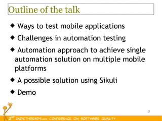 Mobile applications and automation testing | PPT