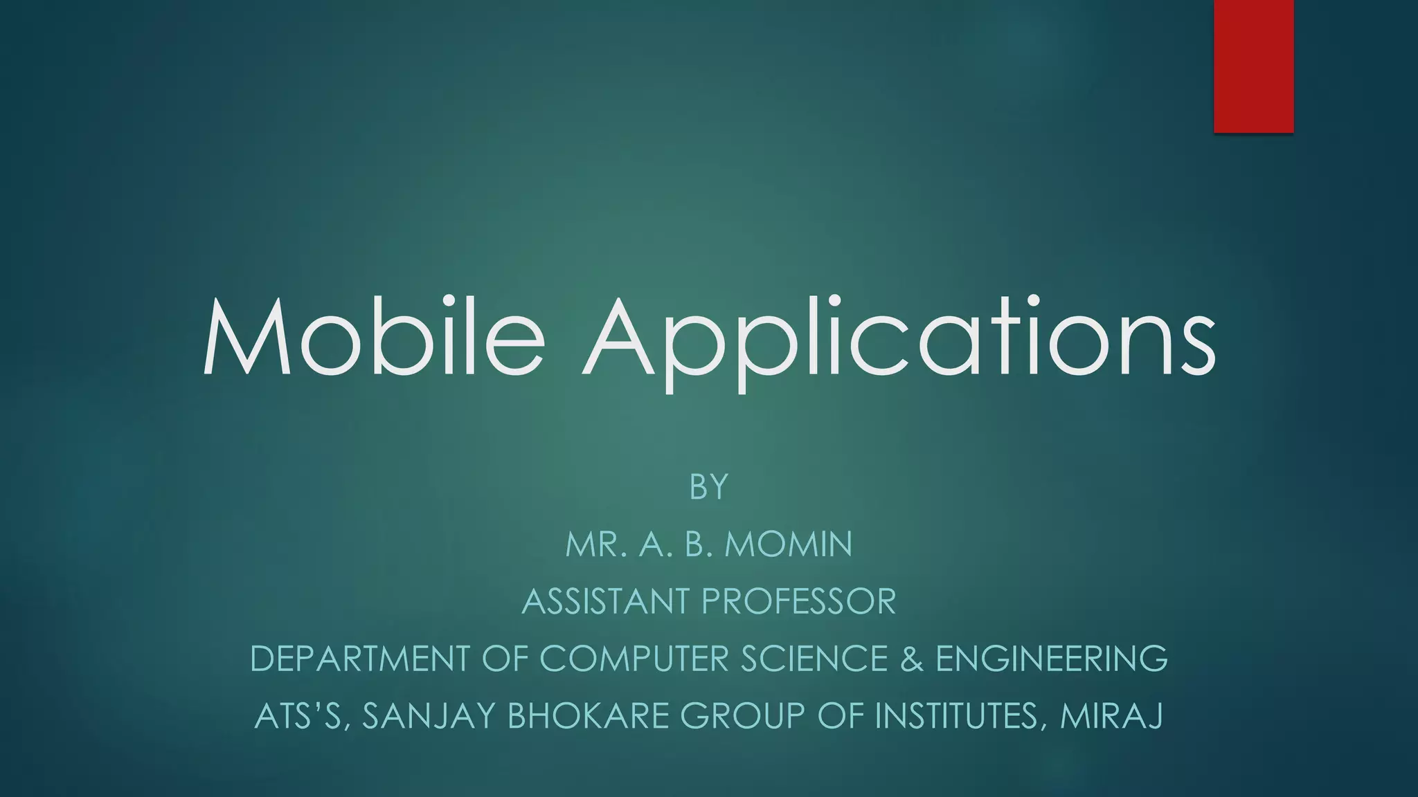 Introduction Of Mobile Applications Pdf