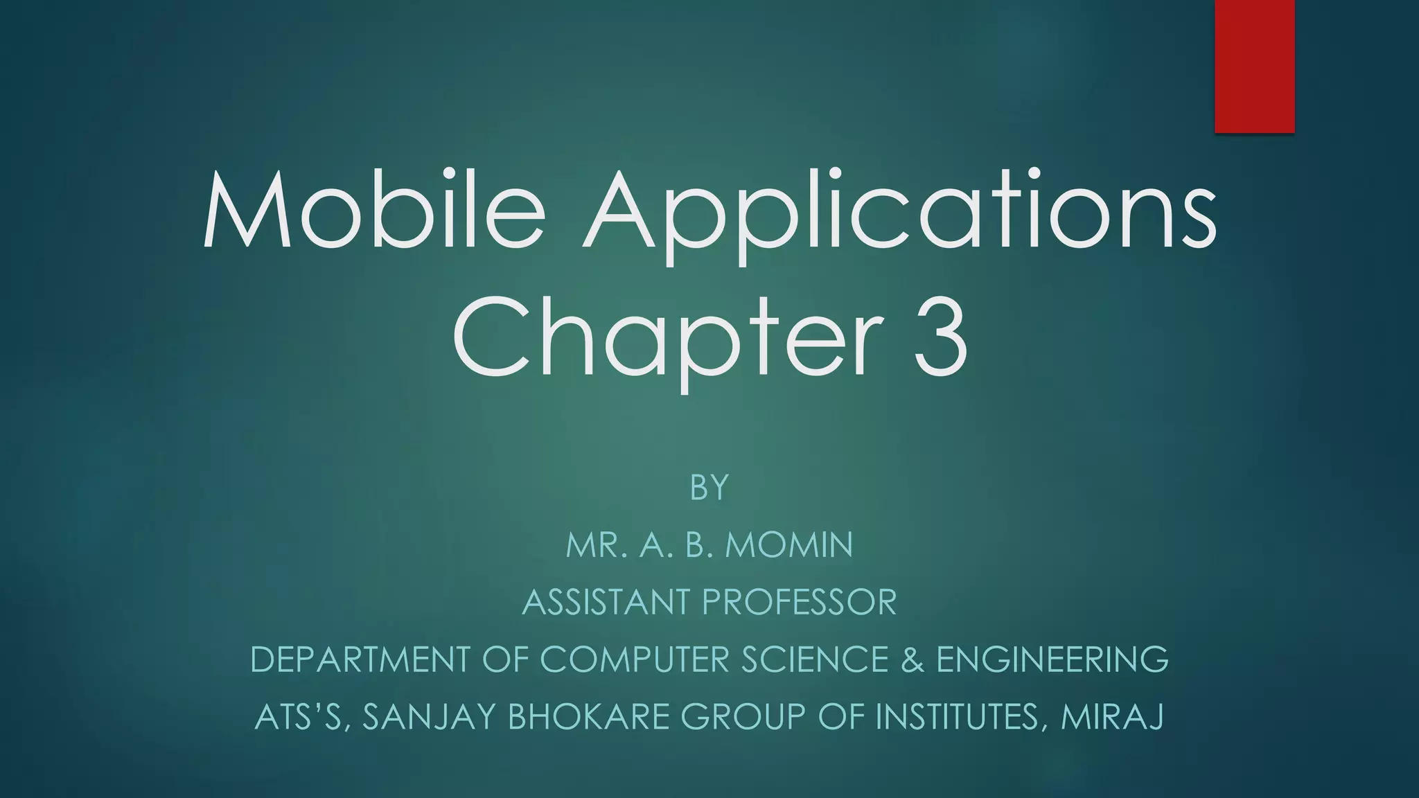 Mobile applications chapter 3 | PDF