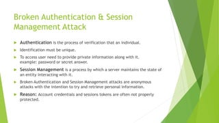 Mobile Application Security - Broken Authentication & Management | PPTX
