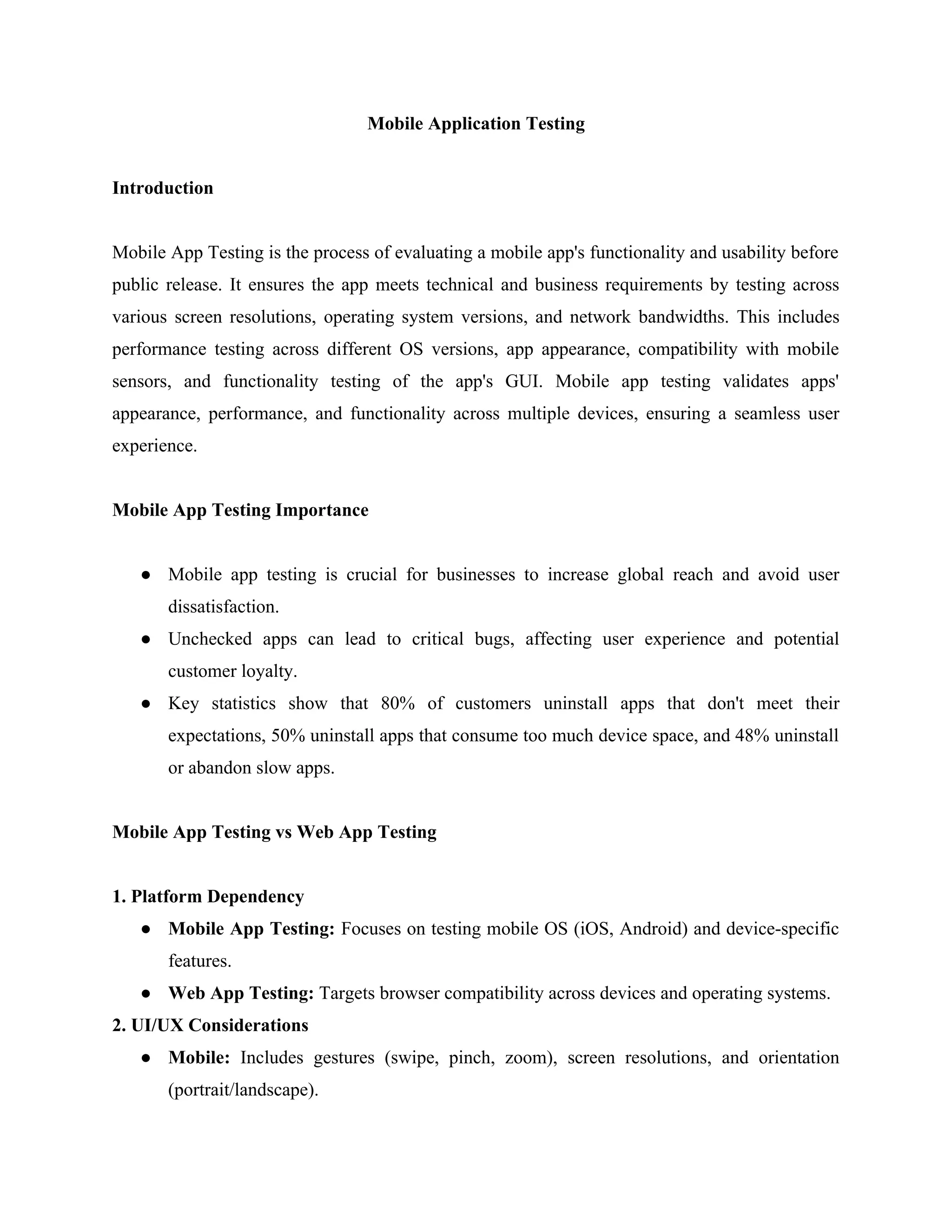 Mobile App Testing: Importance, Strategies, and Best Practices | PDF Mobile App Testing: Importance, Strategies, and Best Practices | PDF