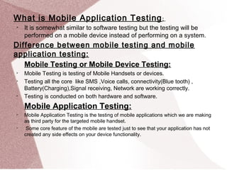 Mobile applicationtesting | PPT
