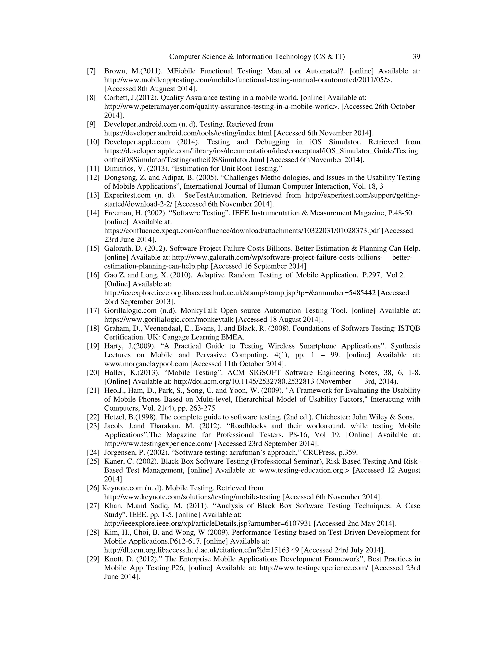 Mobile application testing matrix | PDF