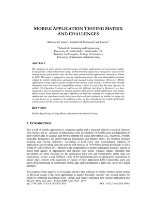 Mobile application testing matrix | PDF