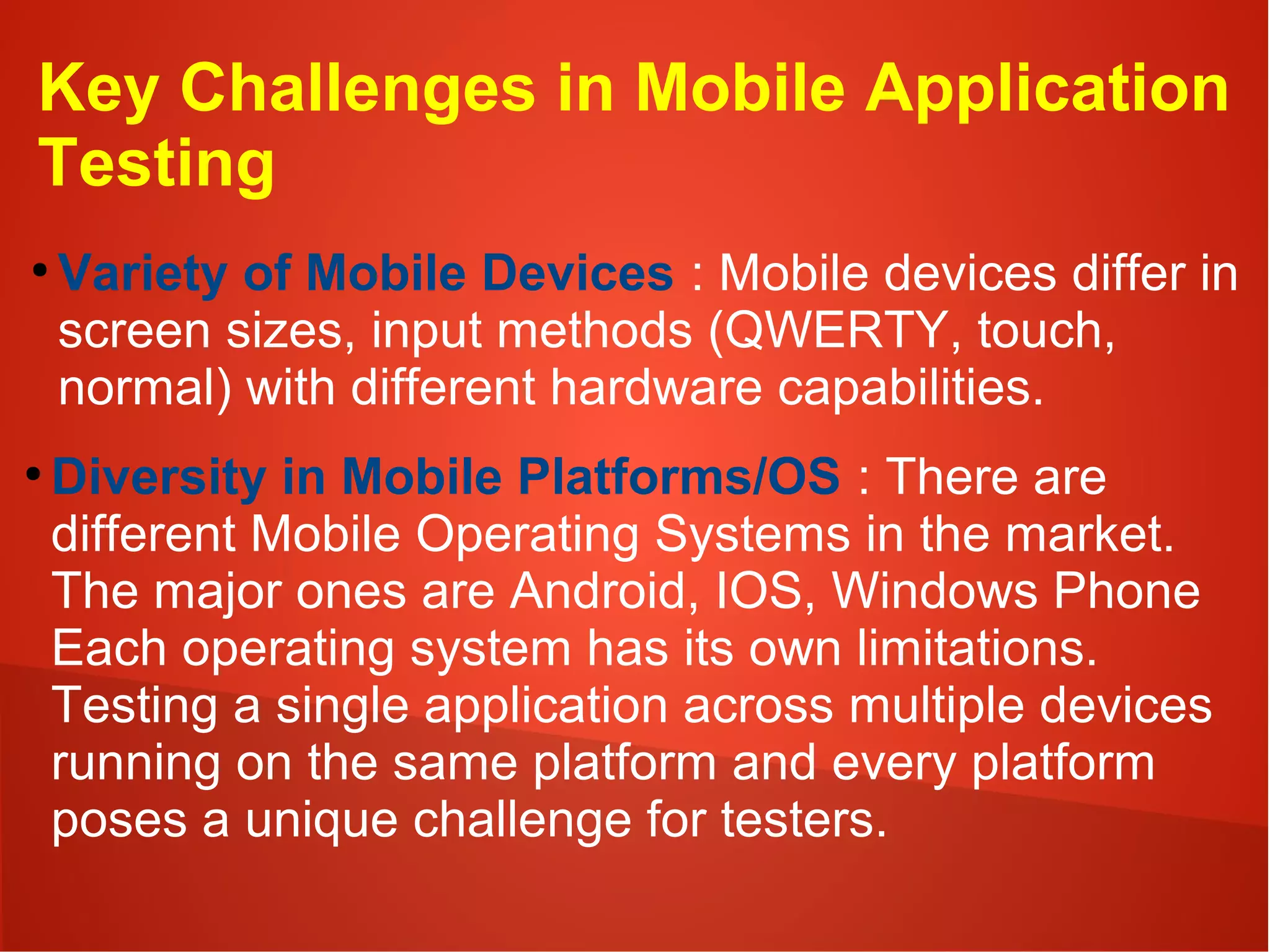 Mobile Application Testing Strategy Ppt