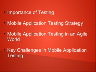 Mobile Application Testing Strategy | PPT