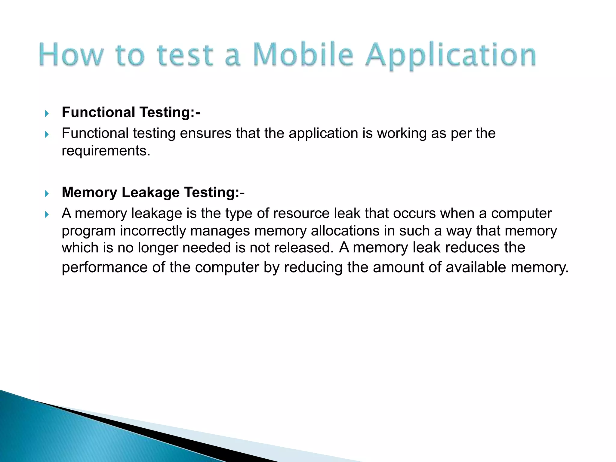 Mobile application testing tutorial | PPTX
