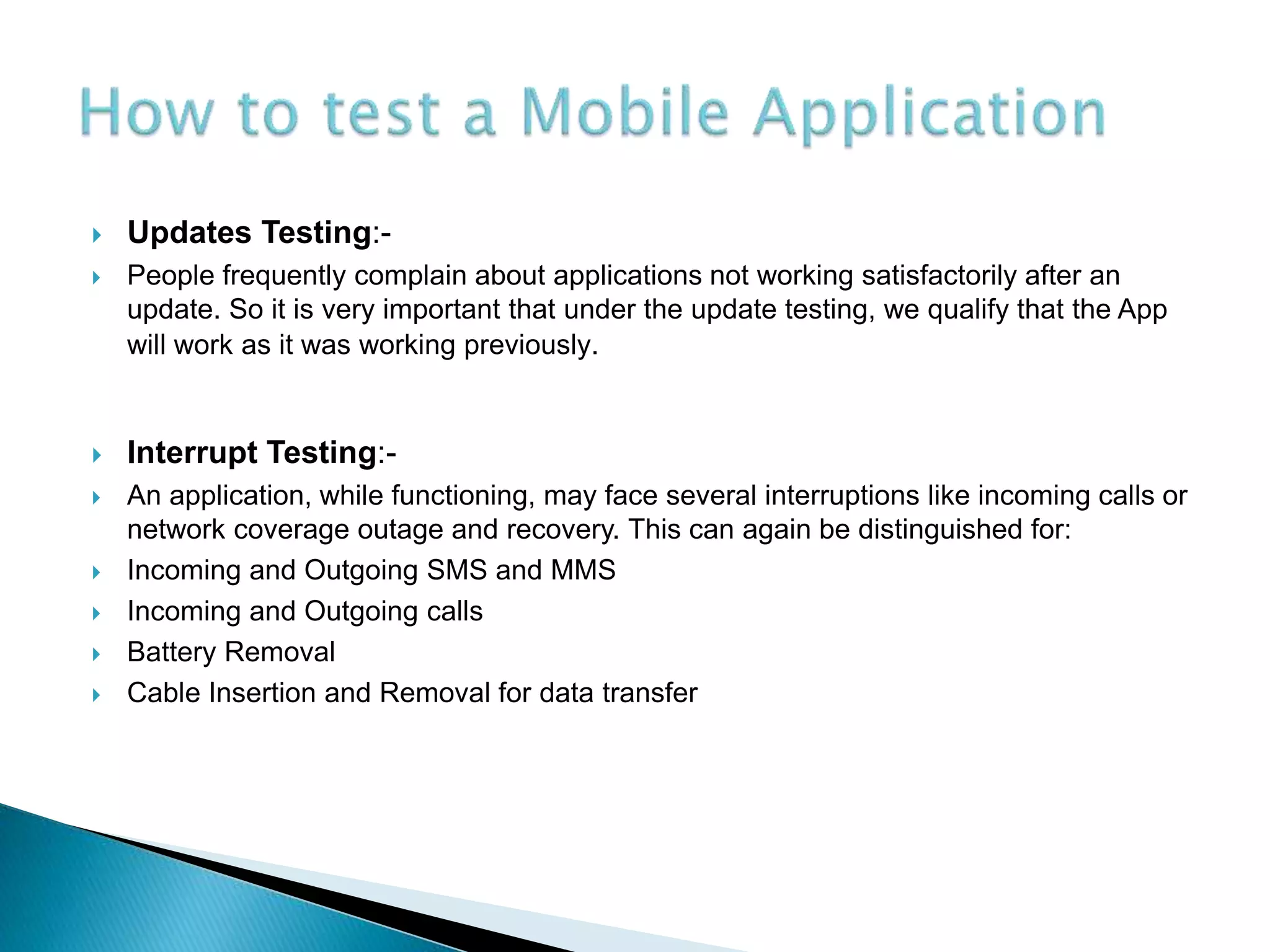 Mobile Application Testing Tutorial Pptx Computer Software And