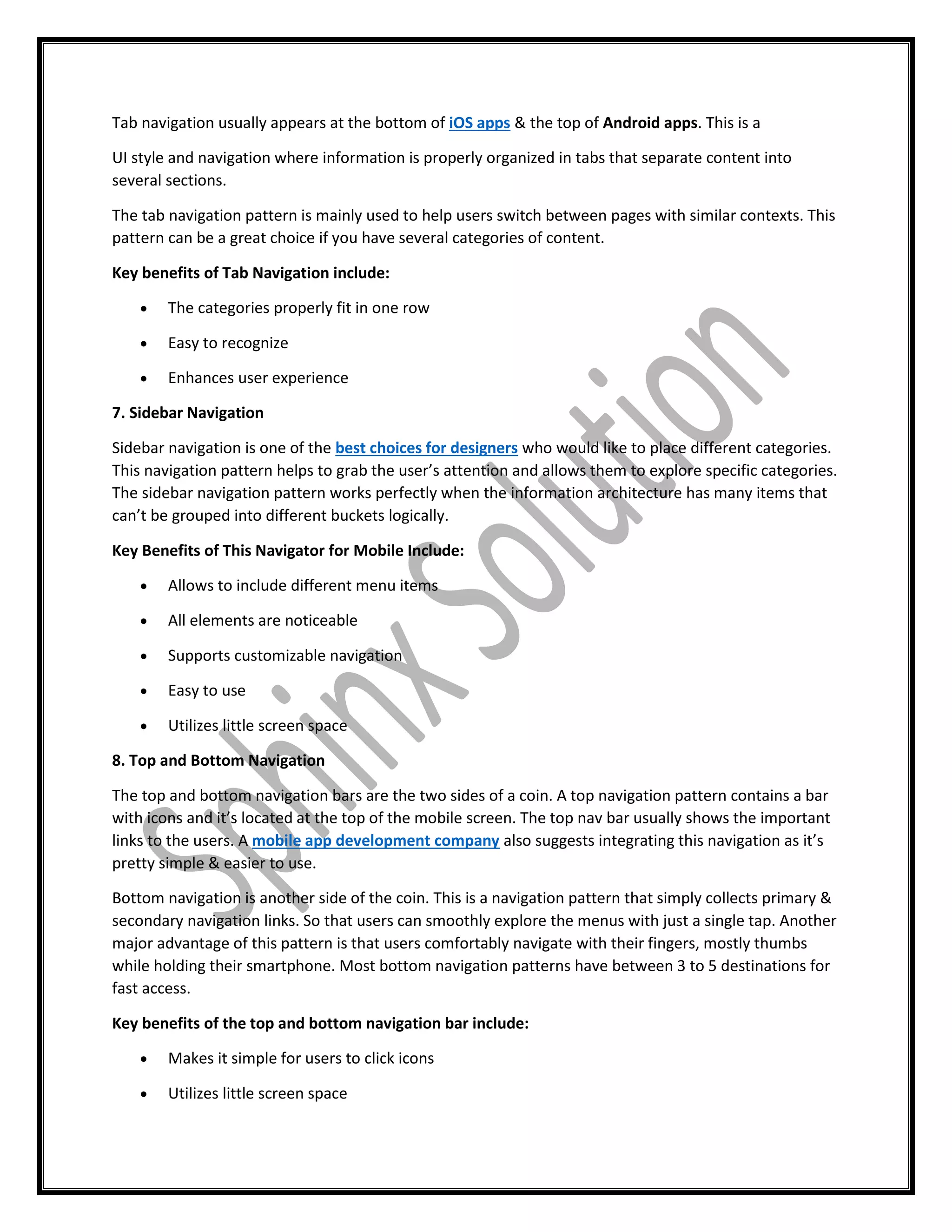 Mobile App Navigation Patterns and Examples.pdf | Internet | Computing