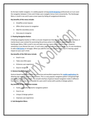 Mobile App Navigation Patterns and Examples.pdf | Internet | Computing