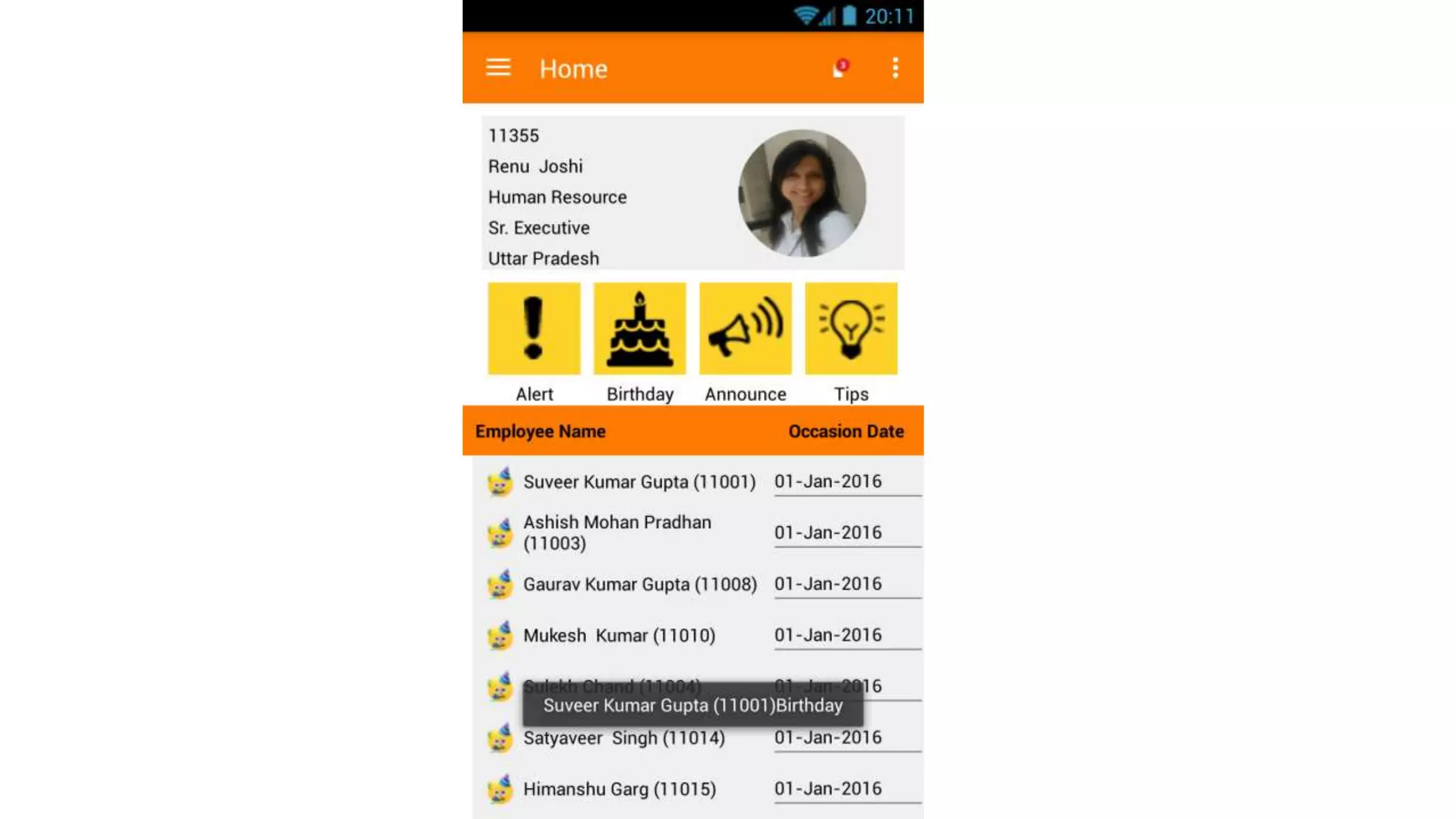 Employee Self Service Mobile App. | PPTX