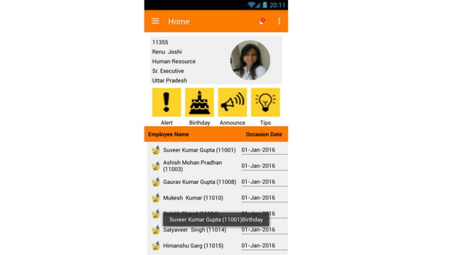 Employee Self Service Mobile App. | PPTX