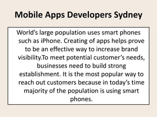 Mobile apps developers sydney | PPT