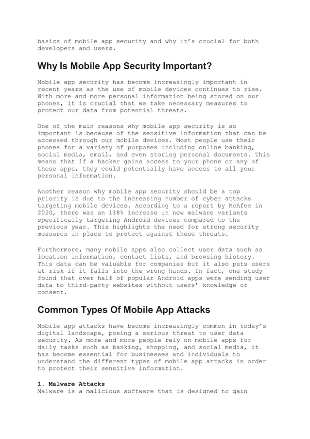 Mobile App Security Best Practices Protecting User Datapdf