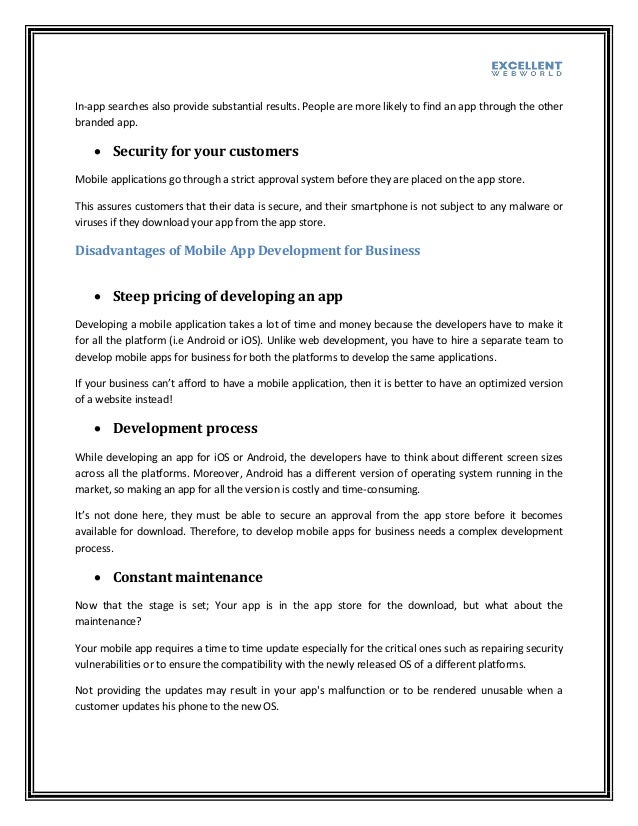 Developing mobile apps for business: Pros and Cons
