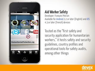 Mobile apps for humanitarians