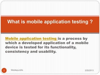 Introduction to Mobile application testing ! | PPTX | Computer Software ...