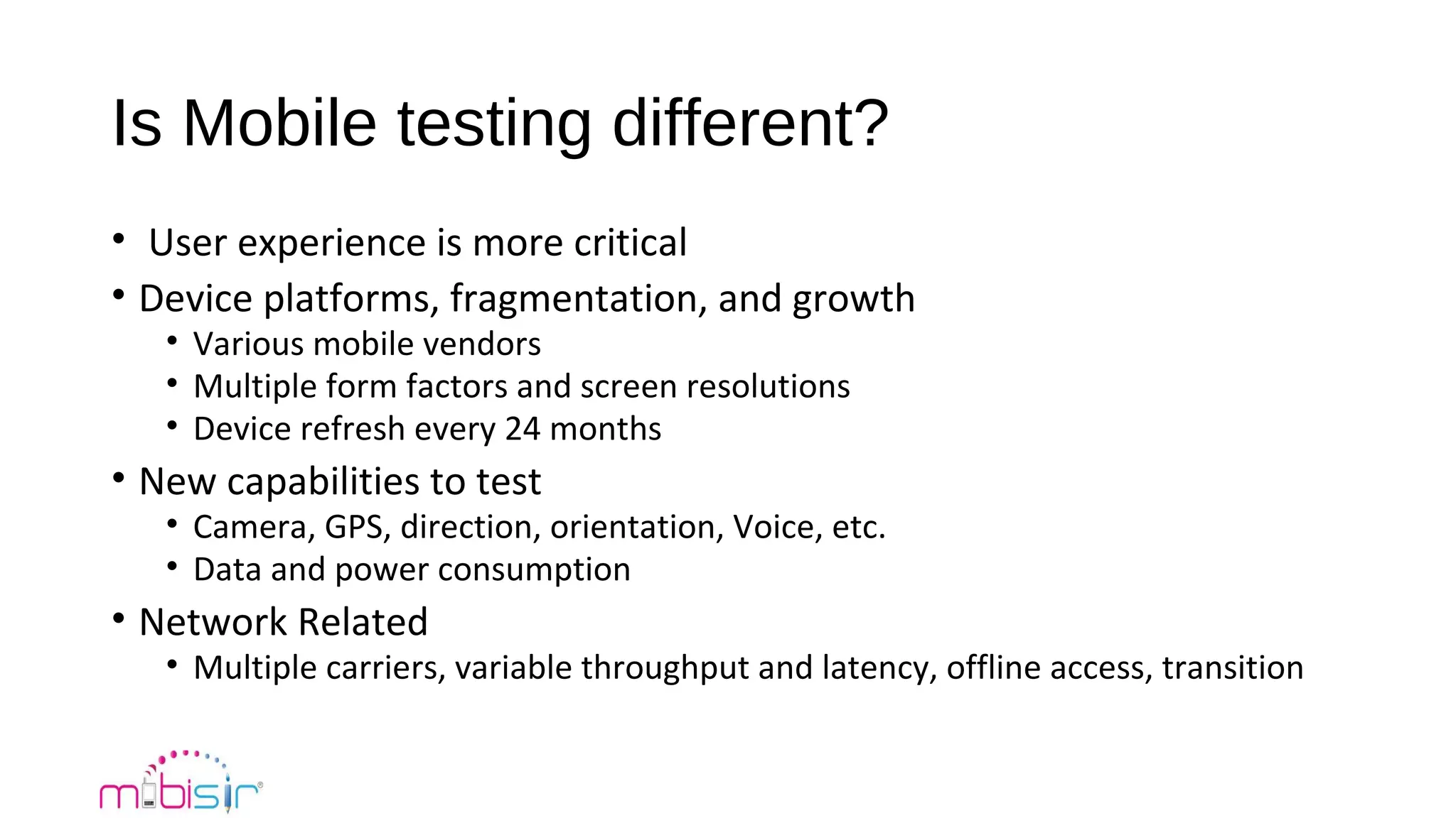 Mobile Testing : Brief OverView | PPT