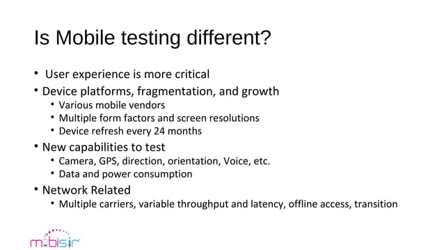 Mobile Testing : Brief OverView | PPT