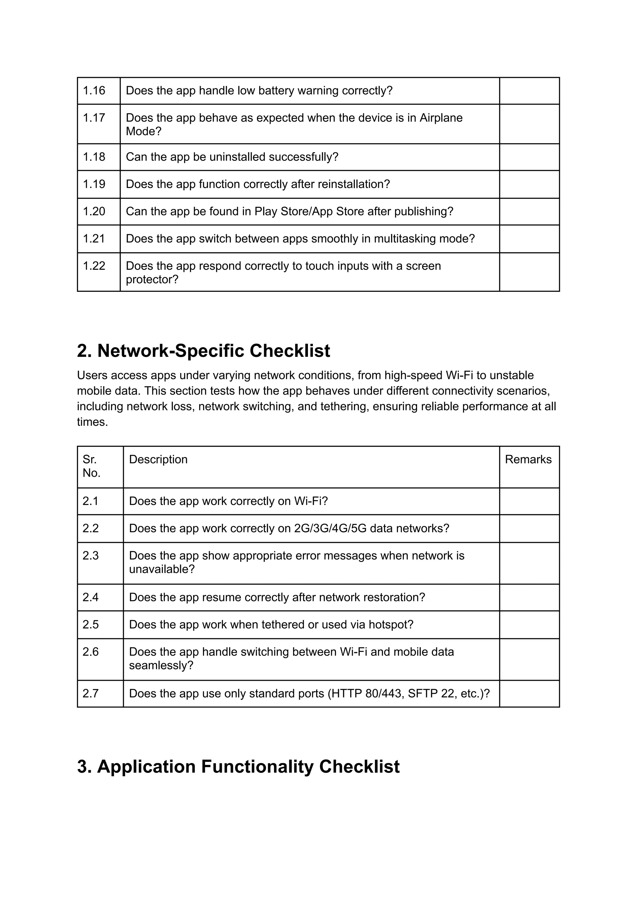 Mobile App Testing Checklist For Developers Pdf