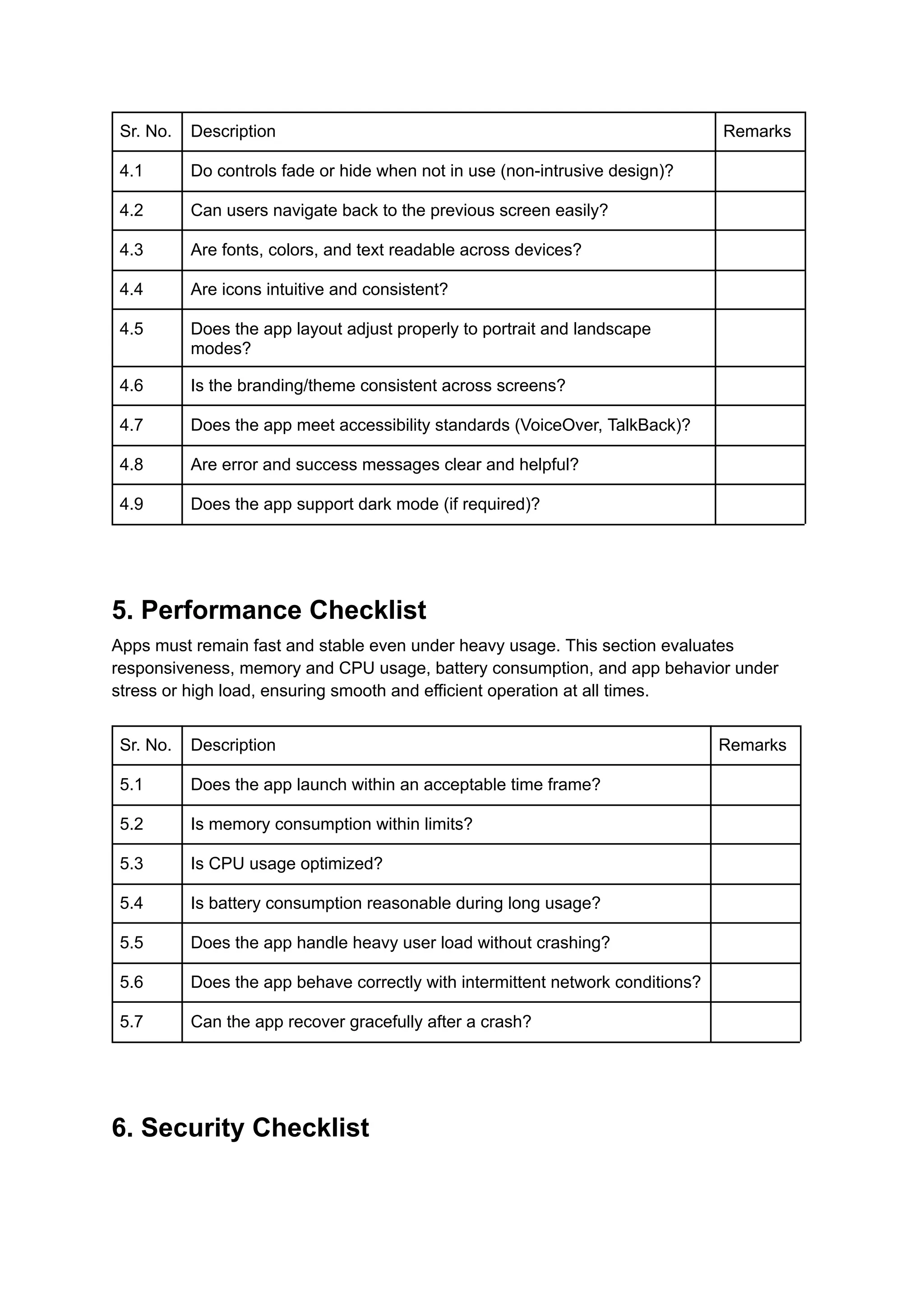 Mobile App Testing Checklist for Developers | PDF