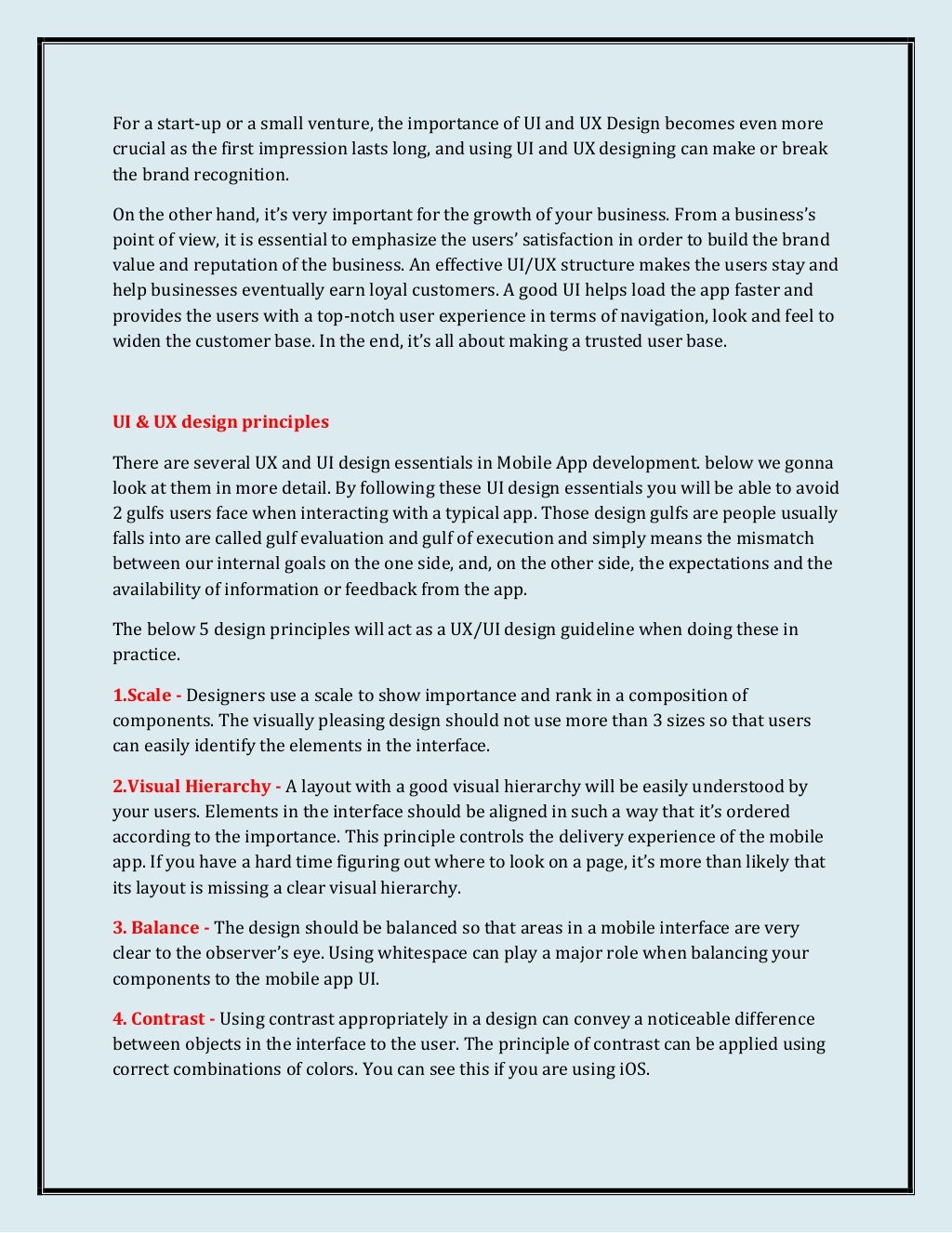 Importance of UI/UX design in mobile applications | PDF