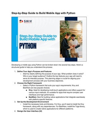 Mastering Mobile App Development with Python | PDF