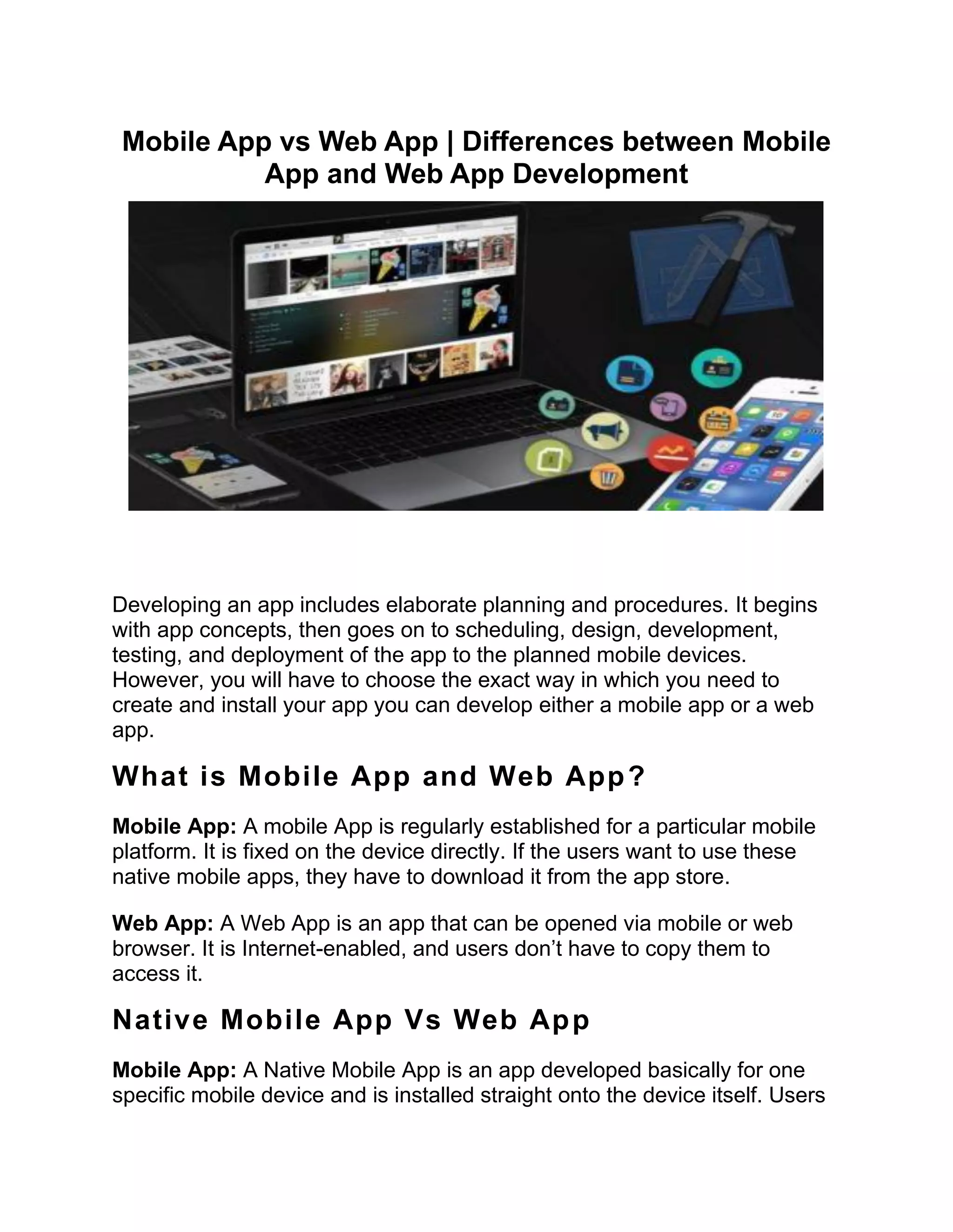 Mobile app vs web app | PDF