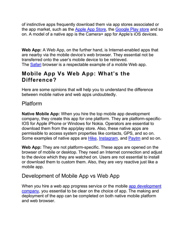 Mobile app vs web app | PDF