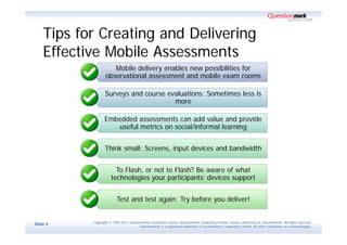 Tips for Creating and Delivering Effective Mobile Assessments | PPT