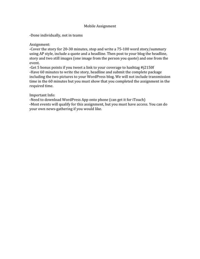 Mobile assignment | DOCX