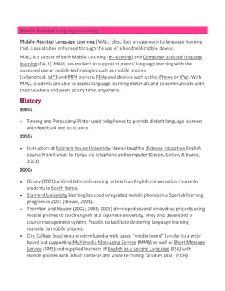 Mobile assisted language learning | PDF