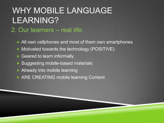Mobile assisted language learning (mall) | PPTX