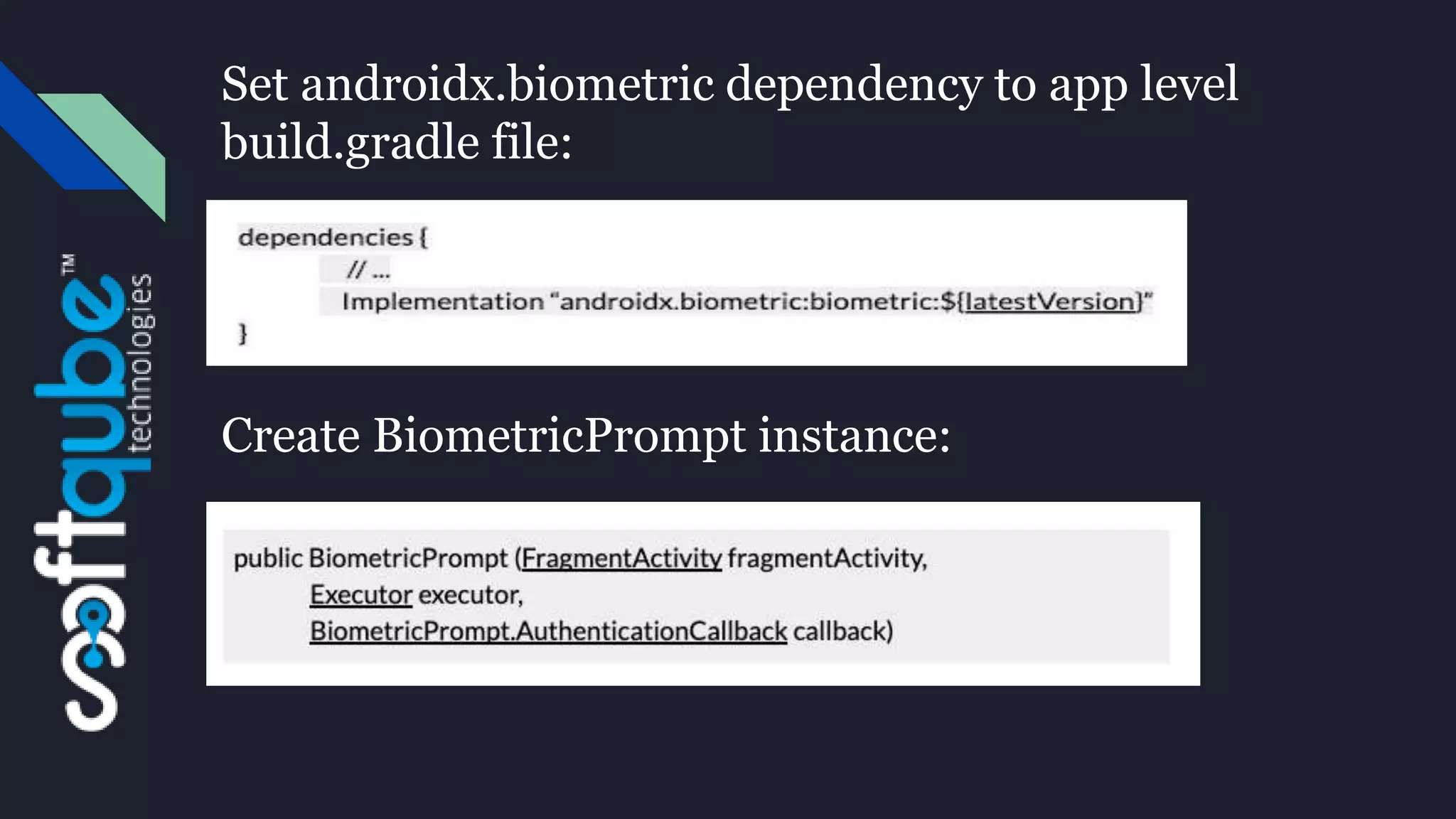 Mobile Authentication with biometric (fingerprint or face) in #AndroidAppDevelopment | PPT