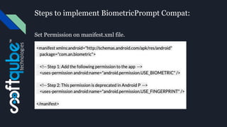 Mobile Authentication with biometric (fingerprint or face) in #AndroidAppDevelopment | PPTX
