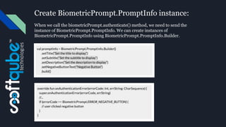 Mobile Authentication with biometric (fingerprint or face) in #AndroidAppDevelopment | PPT
