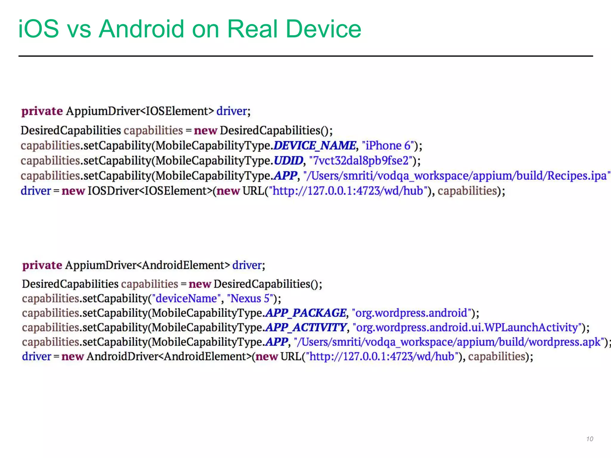 Mobile Automation Using Appium - vodQA Bangalore 2015 | PPTX | Operating Systems | Computer ...