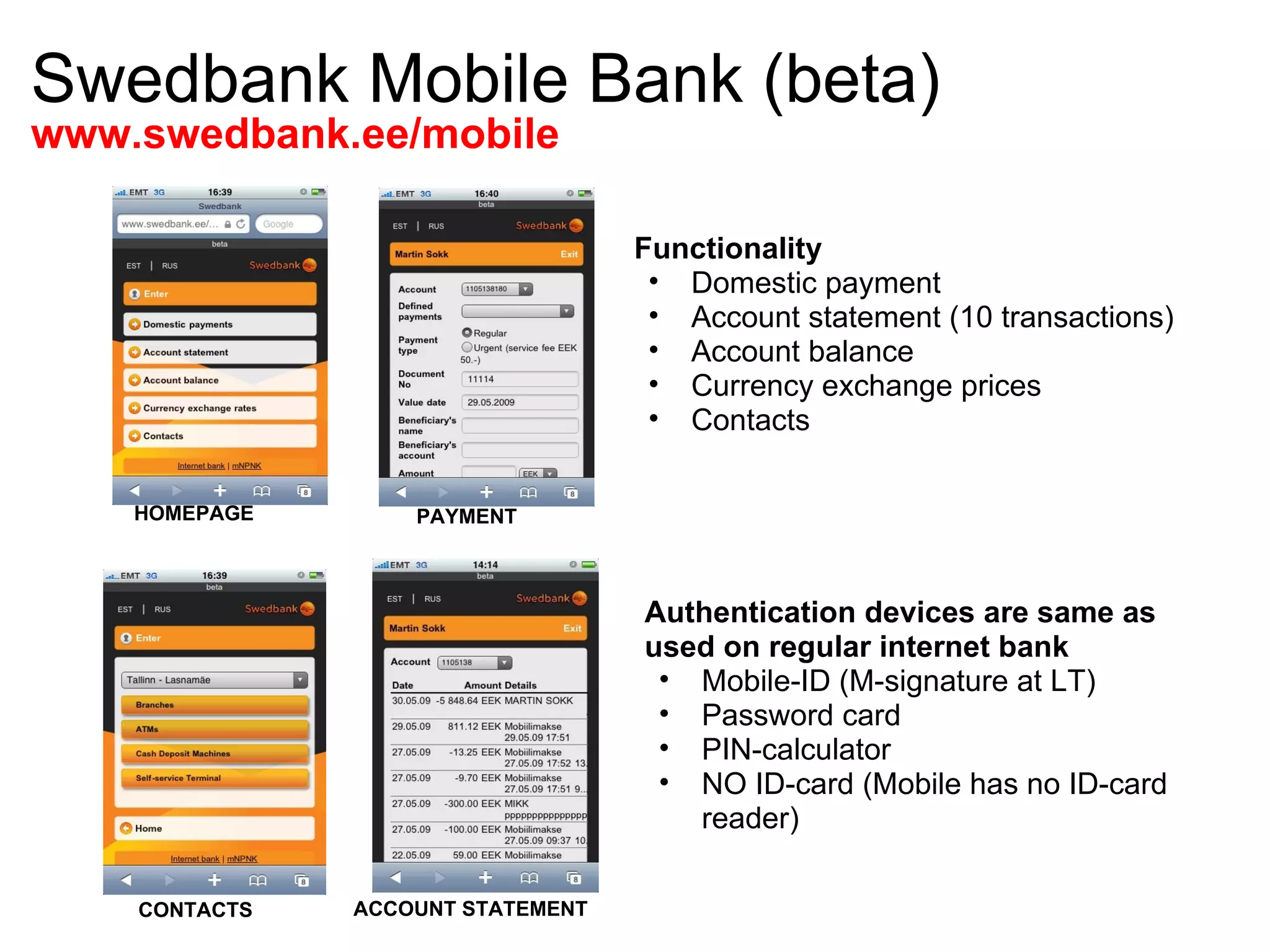 Mobile Banking Swedbank Ppt