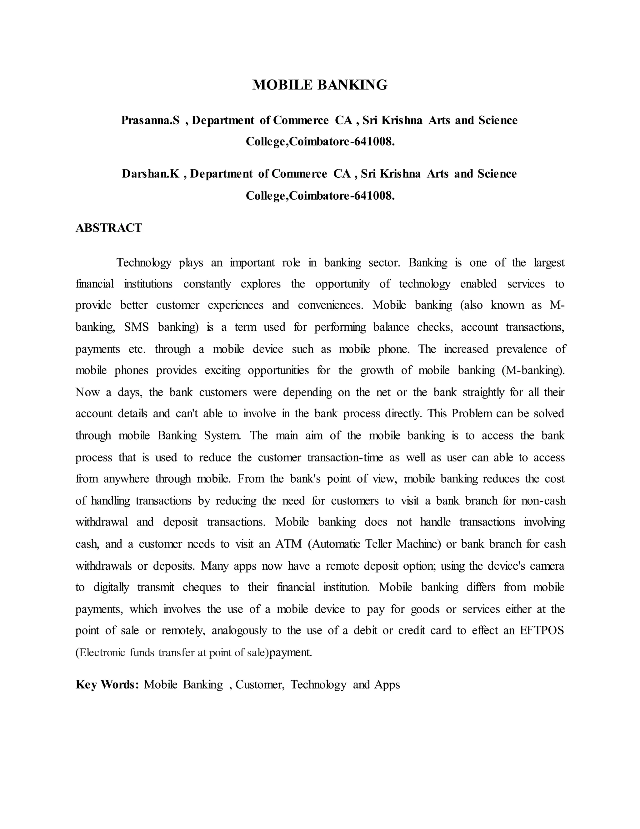 Mobile banking | PDF