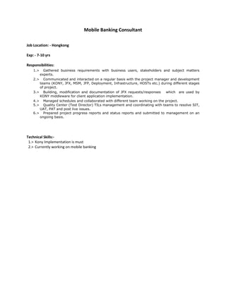 Mobile banking consultant | PDF
