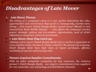 Mobile banking industry (first mover, second mover & late mover) | PPT