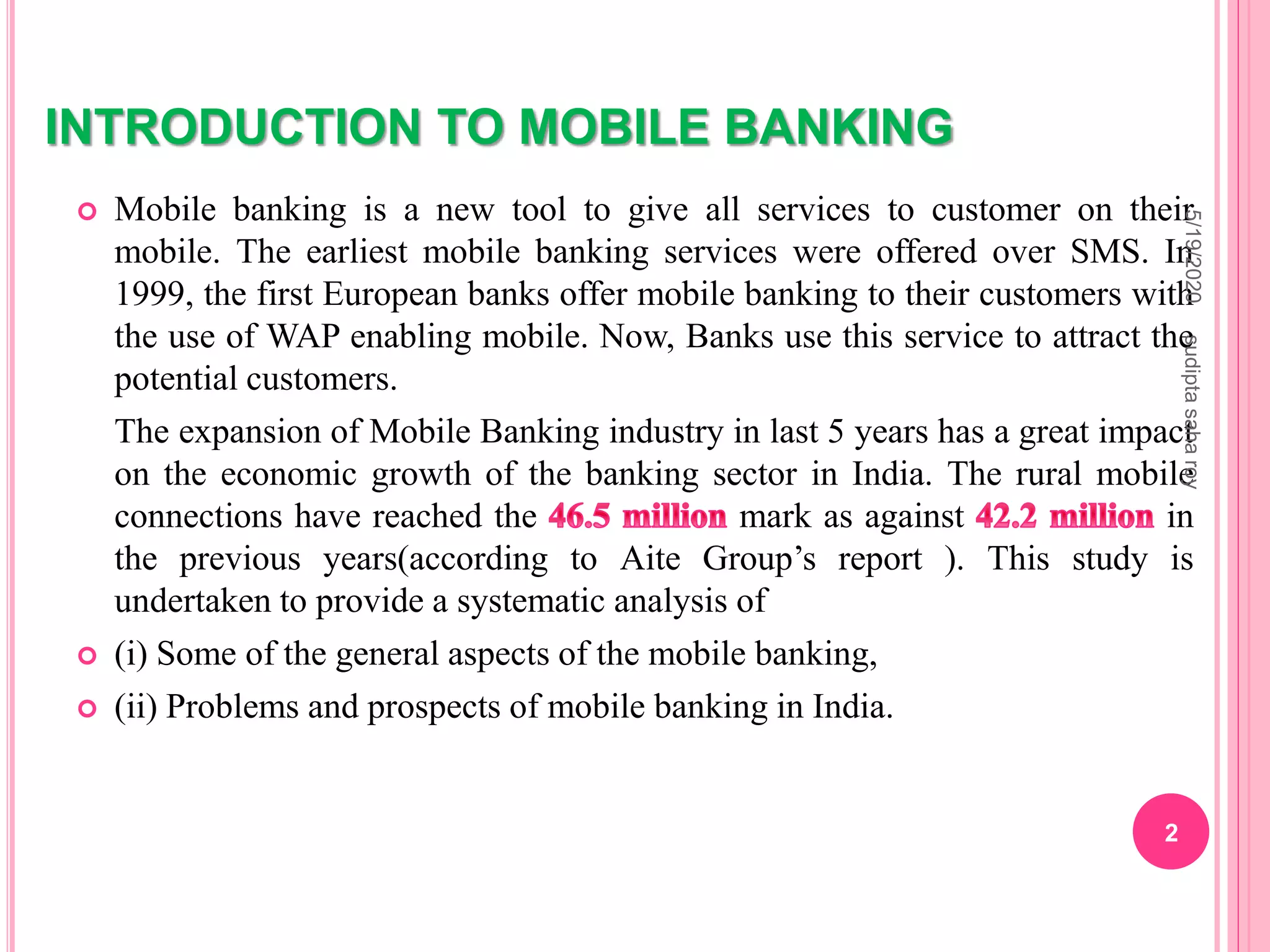 Mobile banking in india | PPT
