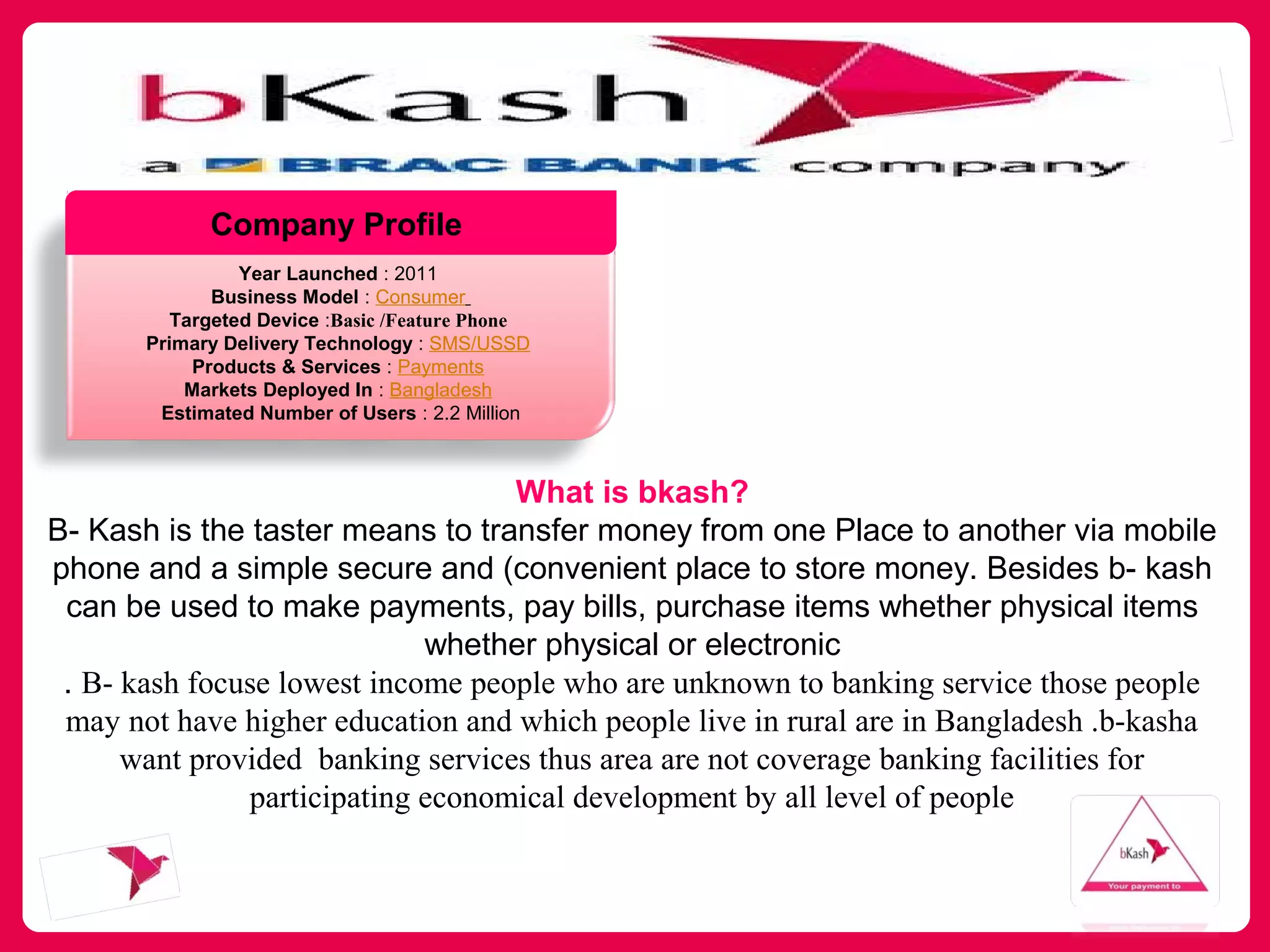 Mobile banking of bkash in Bangladesh | PPT